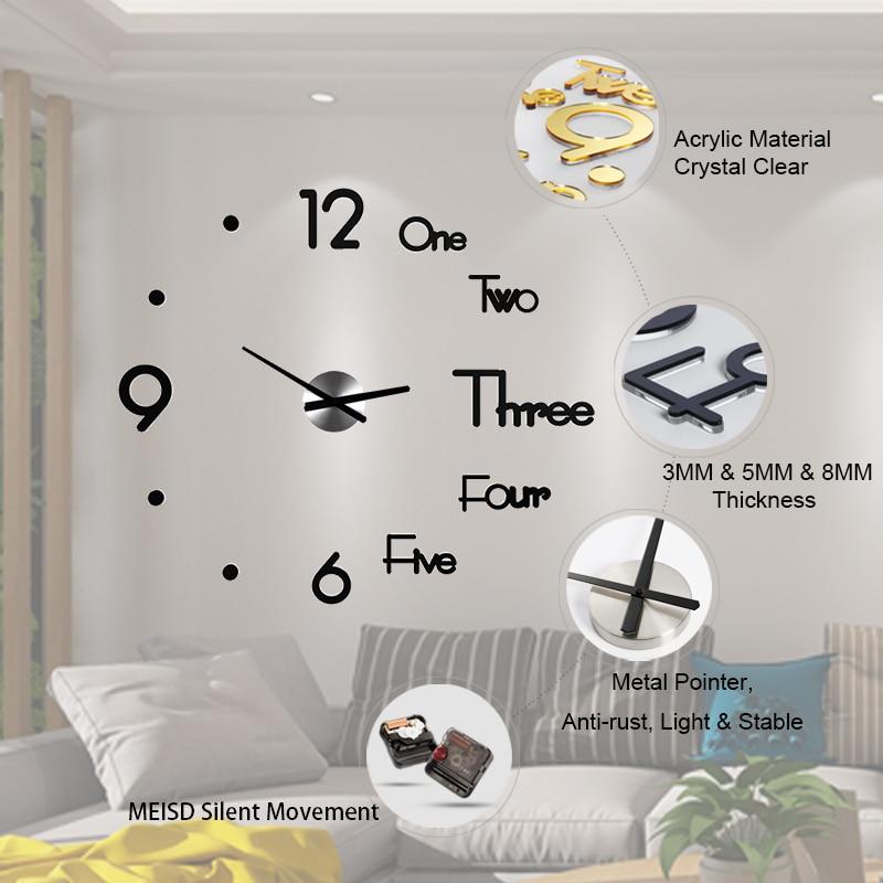 Creative 3D DIY Wall Clock– Silky decor
