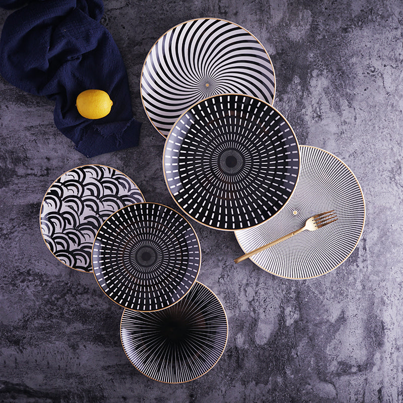 Deluxe Geometric Dinner Plate Set– Silky decor