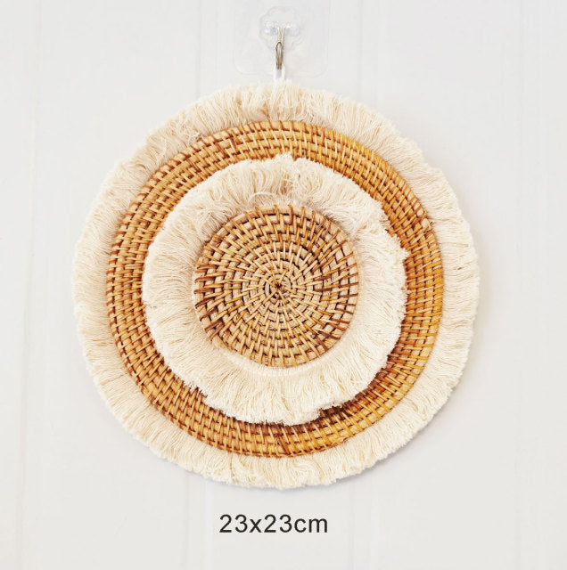Round Rattan Wall Hanging Crafts– Silky decor